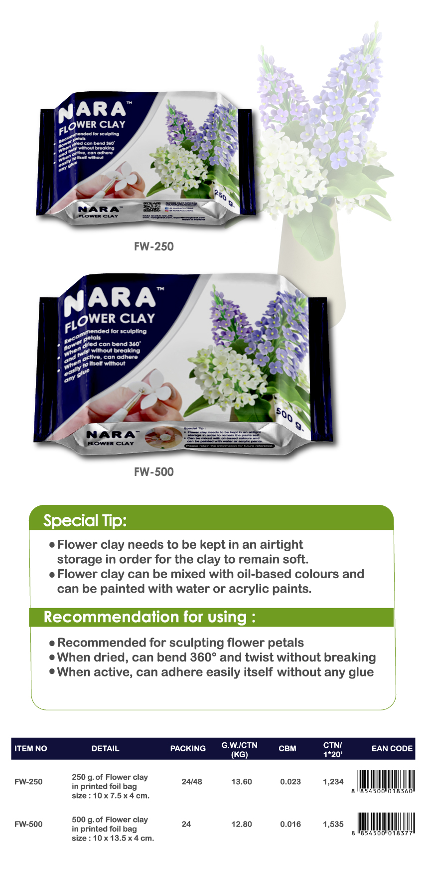 泰國 NARA Flower Clay 彈性花土 (可自由混色)